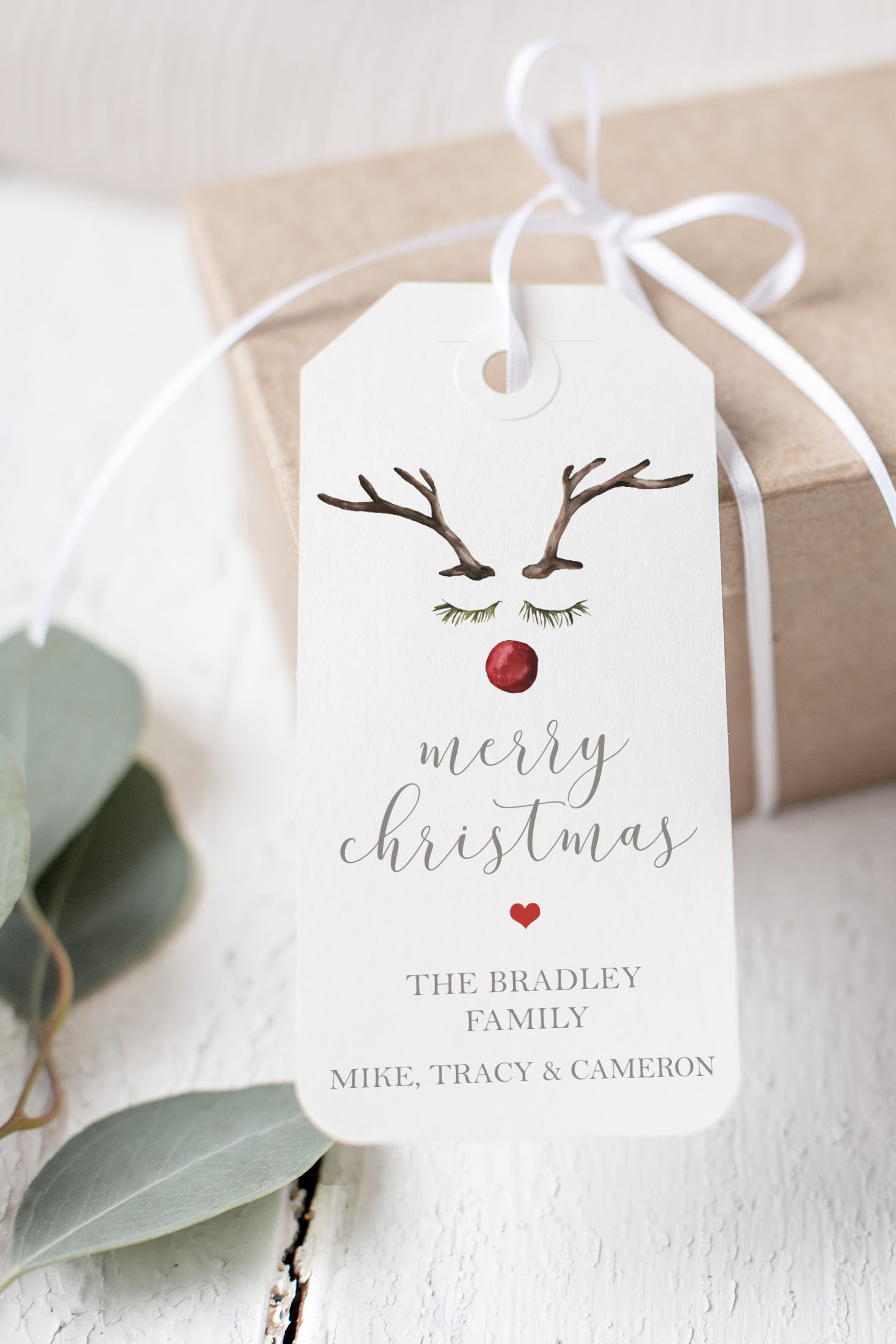 Printable Rudolph Gift/Favor Tags - Anna & Ivey Design Co