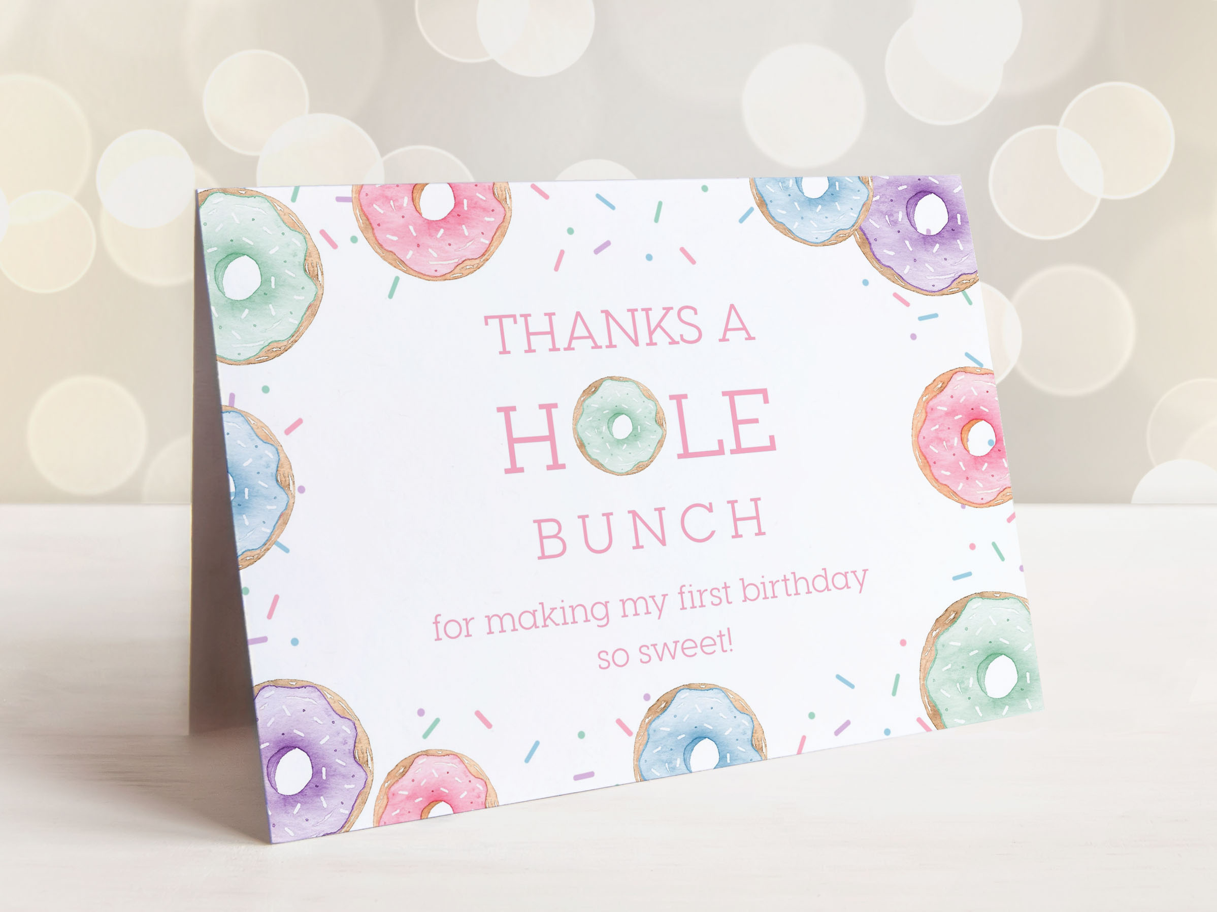Printable Donuts Thank You Card - Anna & Ivey Design Co