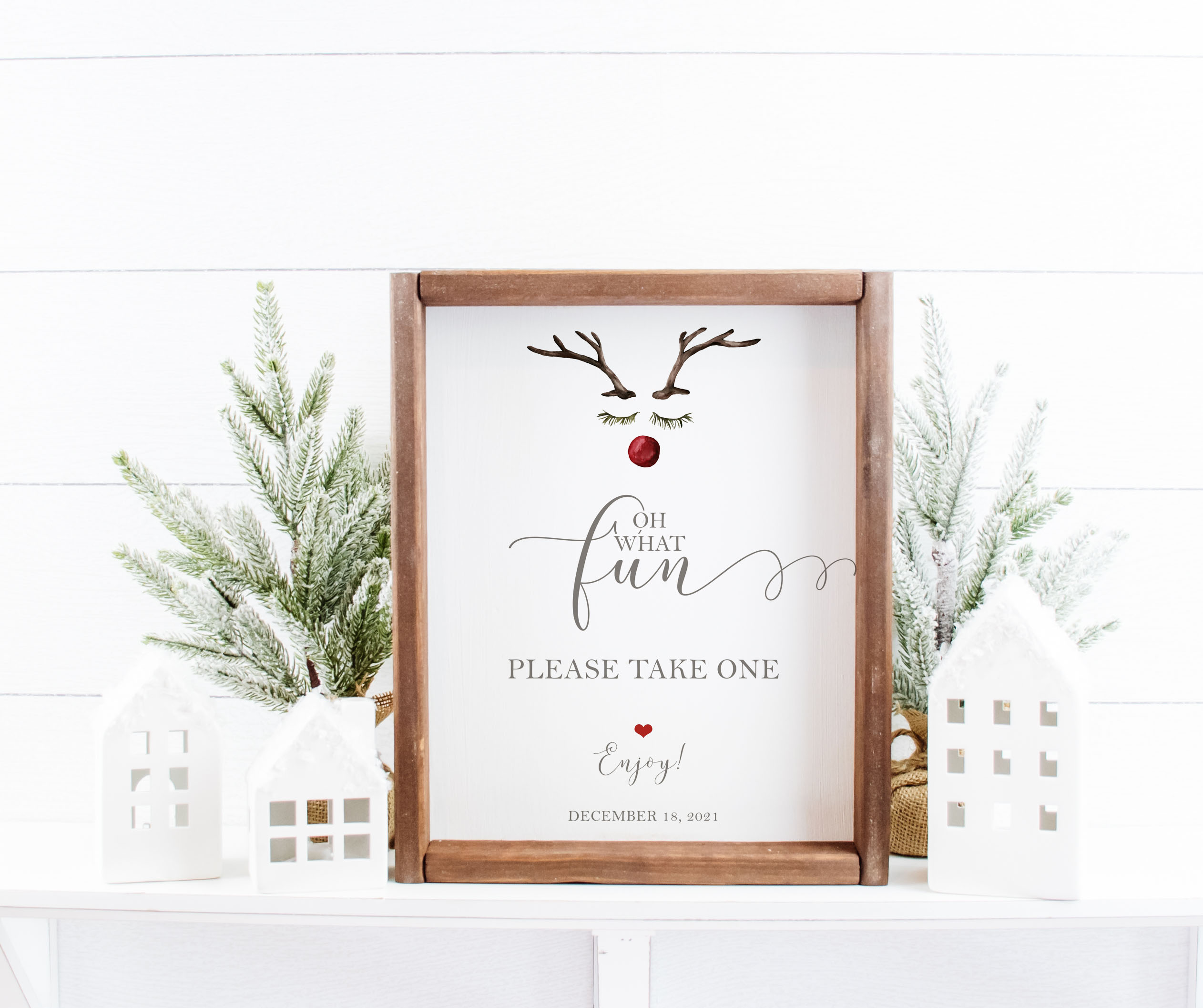 Printable Rudolph Favor Sign - Anna & Ivey Design Co