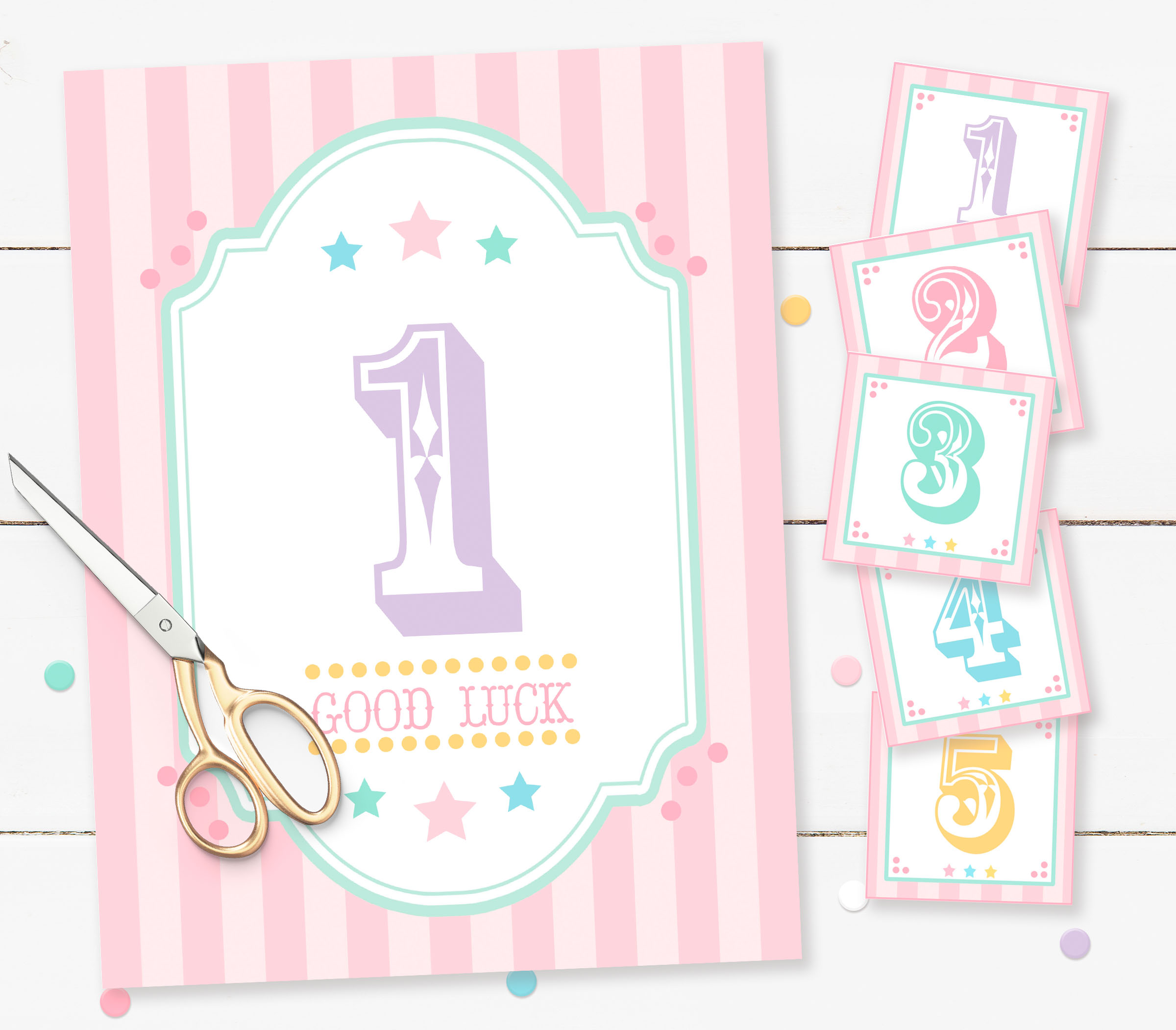 Printable Pastel Circus Cake Walk Game- Pink Stripes - Anna & Ivey ...