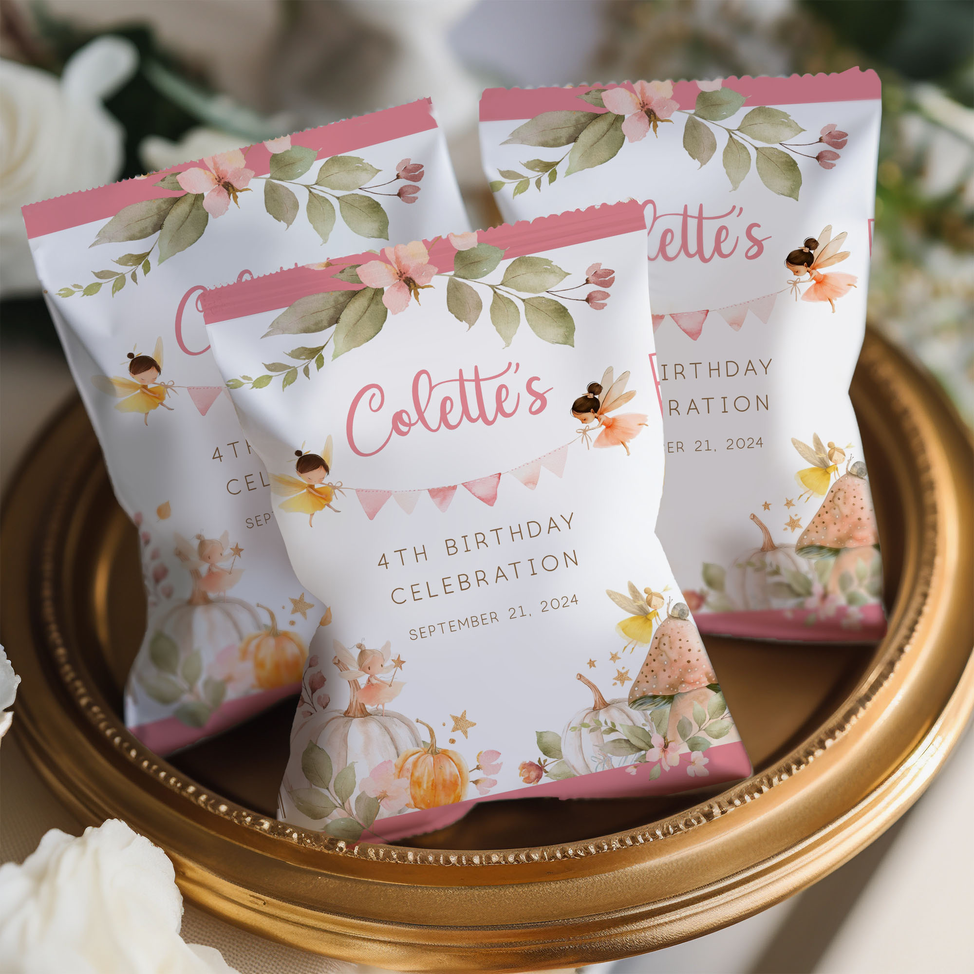 Printable Autumn Fairies Chip/Popcorn Bags - Anna & Ivey Design Co
