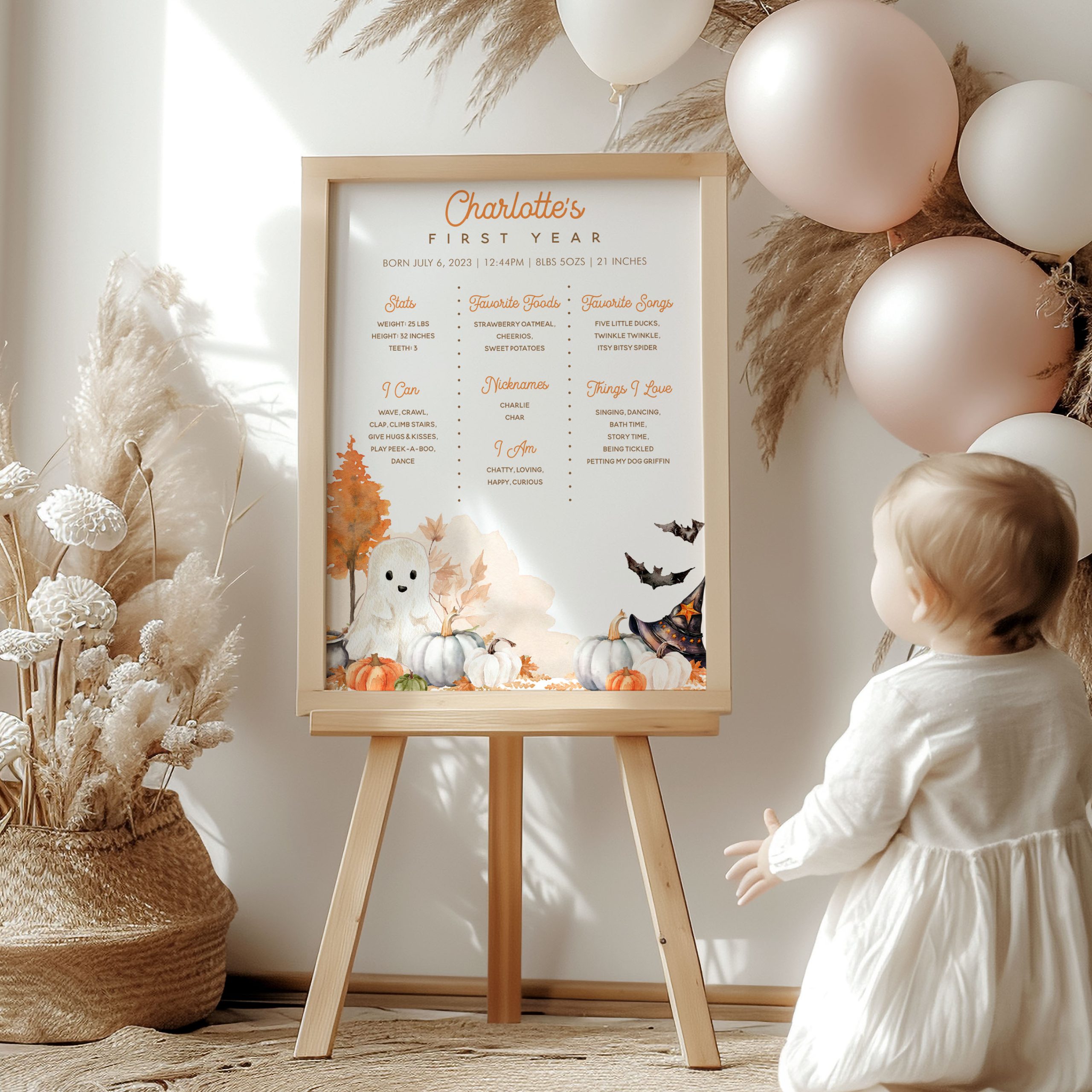 Printable Little Boo Milestone Sign - Anna & Ivey Design Co