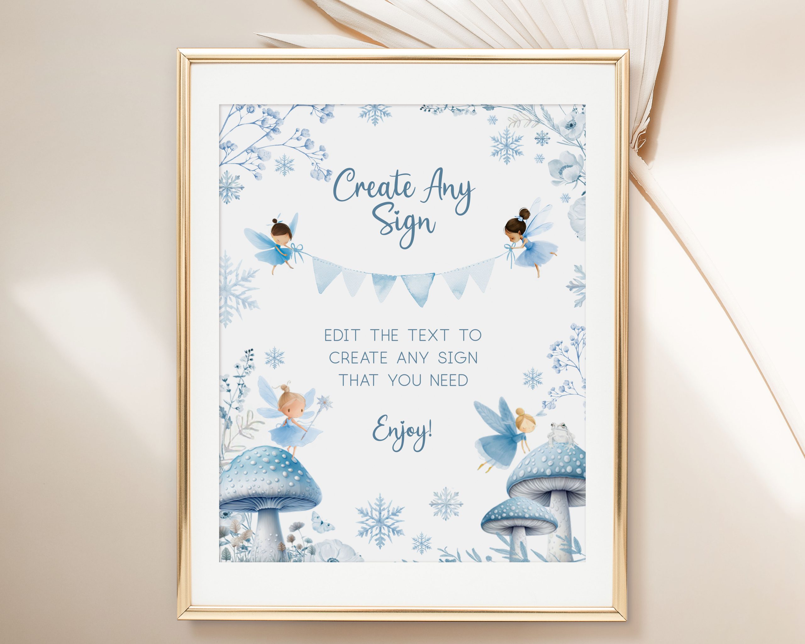 Printable Winter Snow Fairies DIY Sign - Anna & Ivey Design Co
