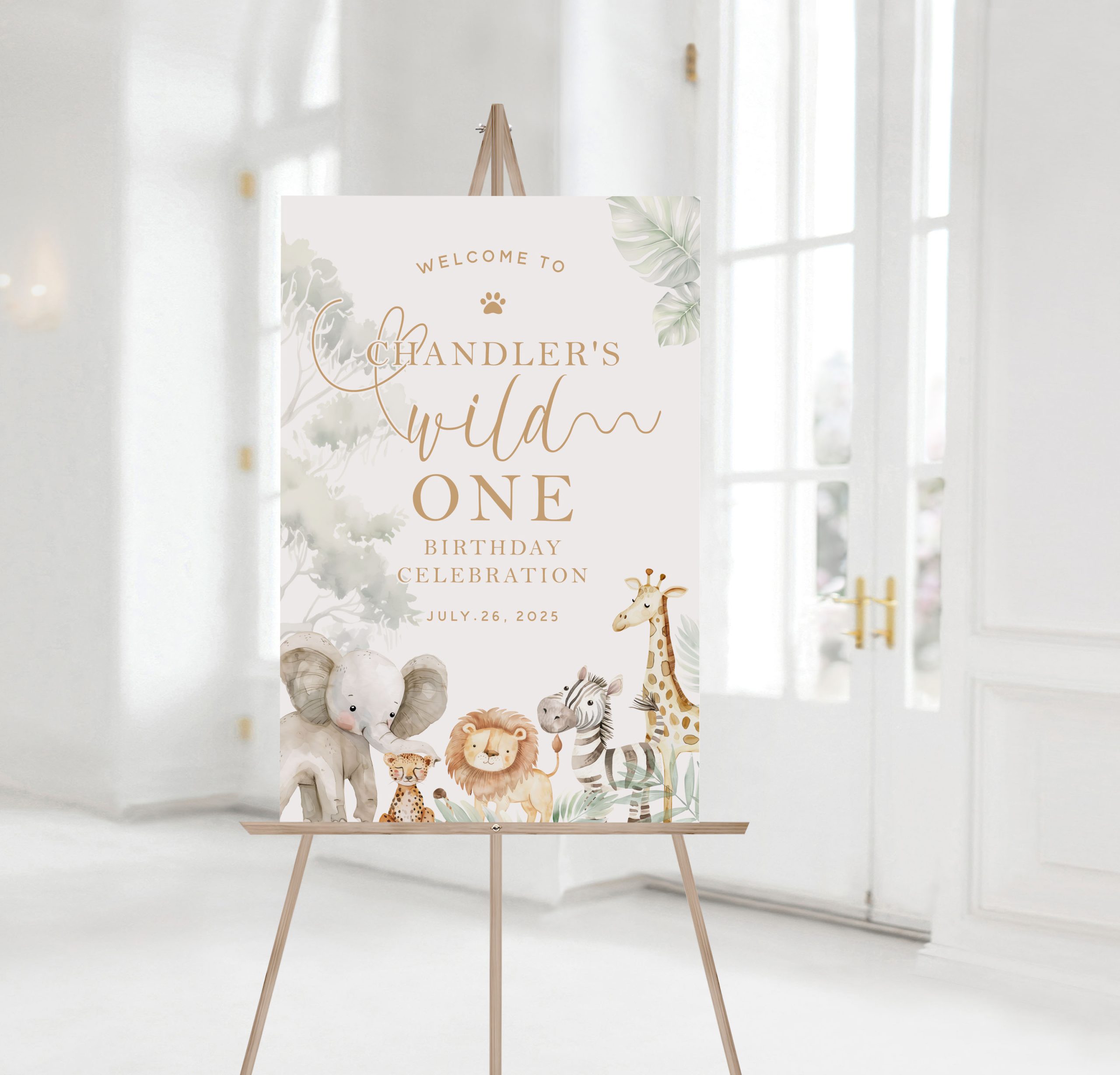 Printable Wild One Welcome Sign